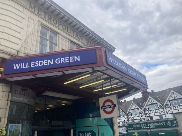 Map of Willesden Green station, London